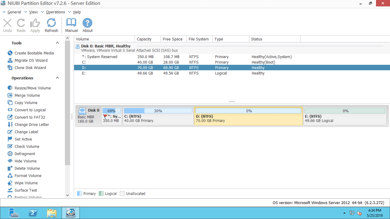 Merge C and D/E drive Windows Server 2012/2016/2019/2022